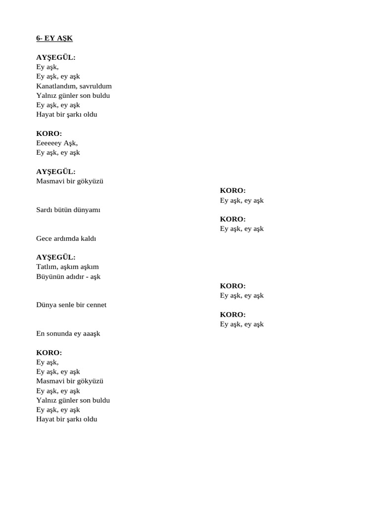 6 - Ey Aşk | PDF