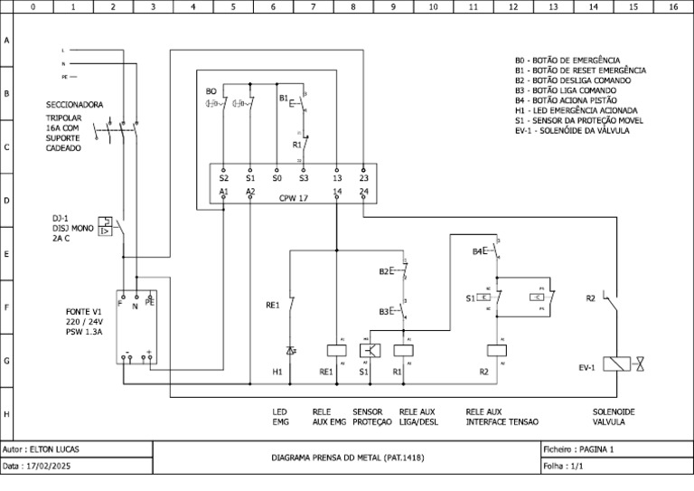 Diagrama Eletrico Prensa DD Metal PAT. 1418 | PDF