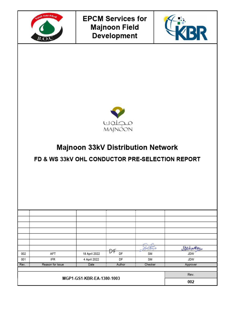 MGP1-GS1-KBR-EA-1380-1003 - 002 FD & WS 33kV OHL CONDUCTOR PRE ...