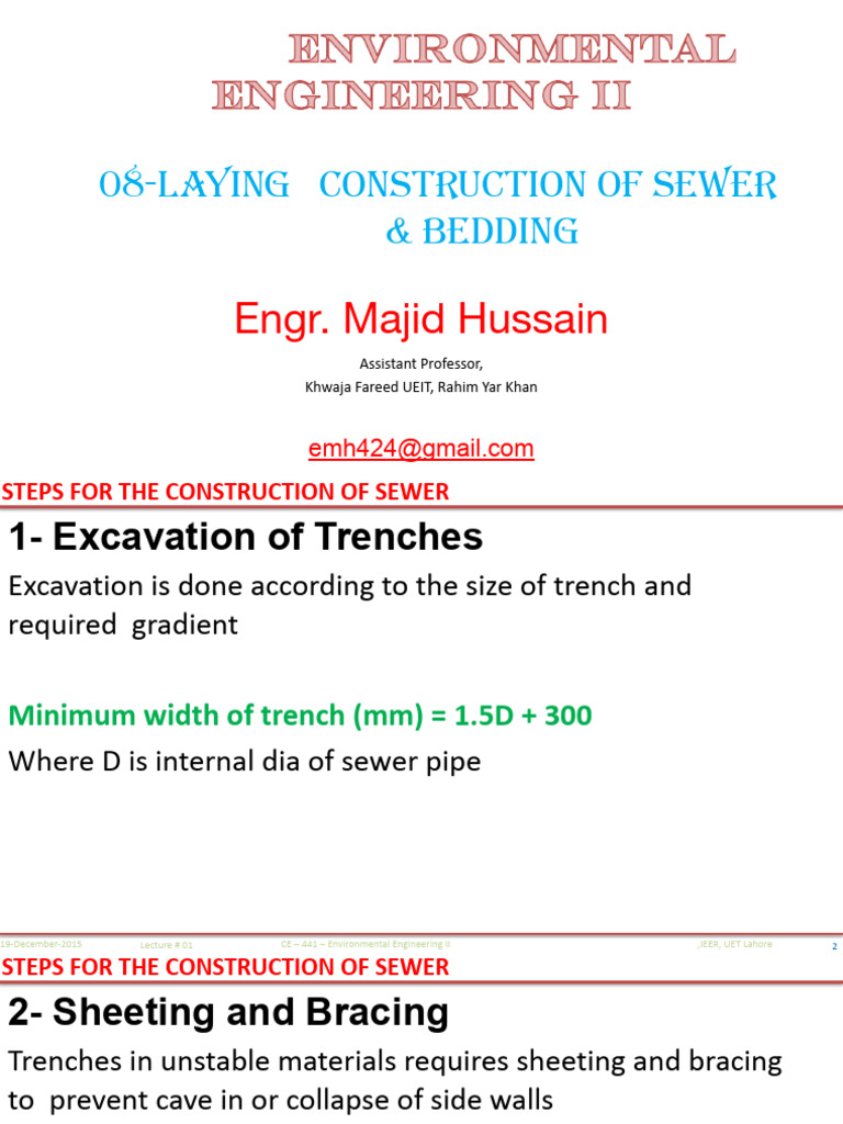 Sewer Construction Steps and Techniques | PDF | Storm Drain | Sanitary ...