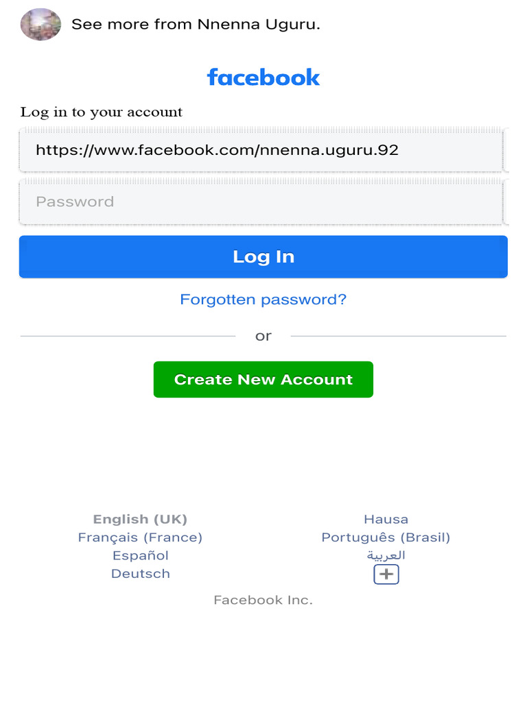 Log in To Facebook Facebook | PDF