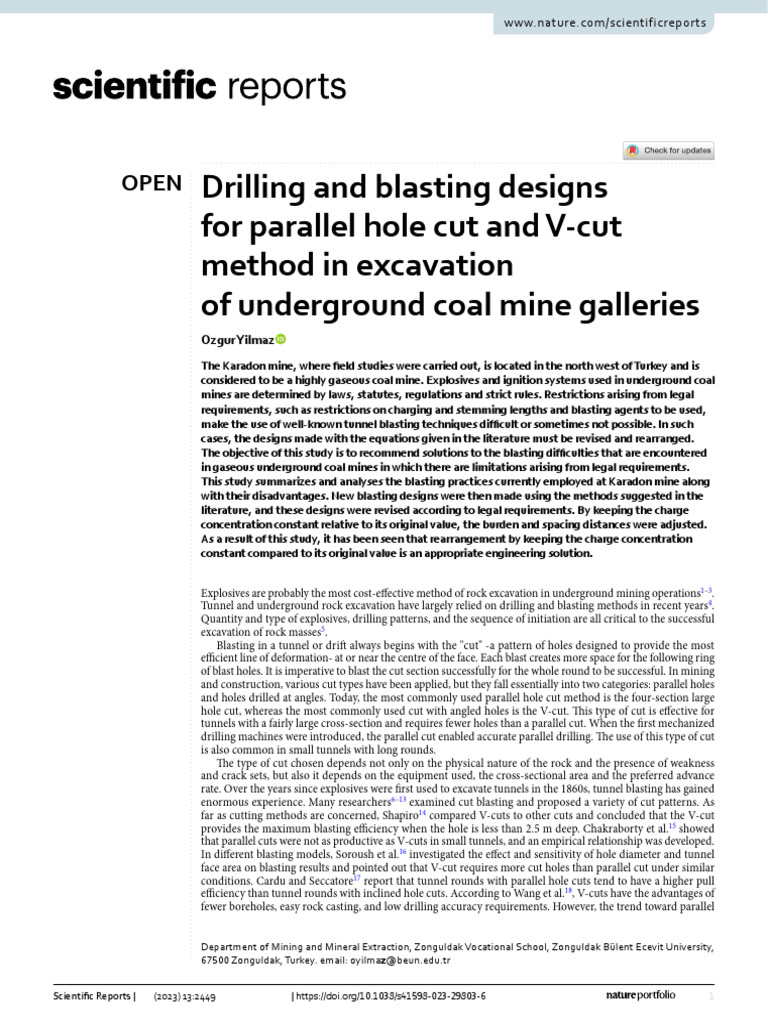 Drilling and Blasting Designs | PDF | Mining | Coal