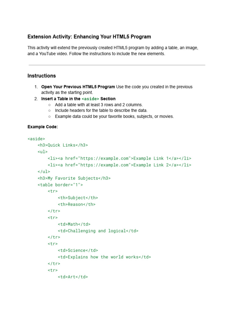 Enhance Your HTML5 Program Guide | PDF