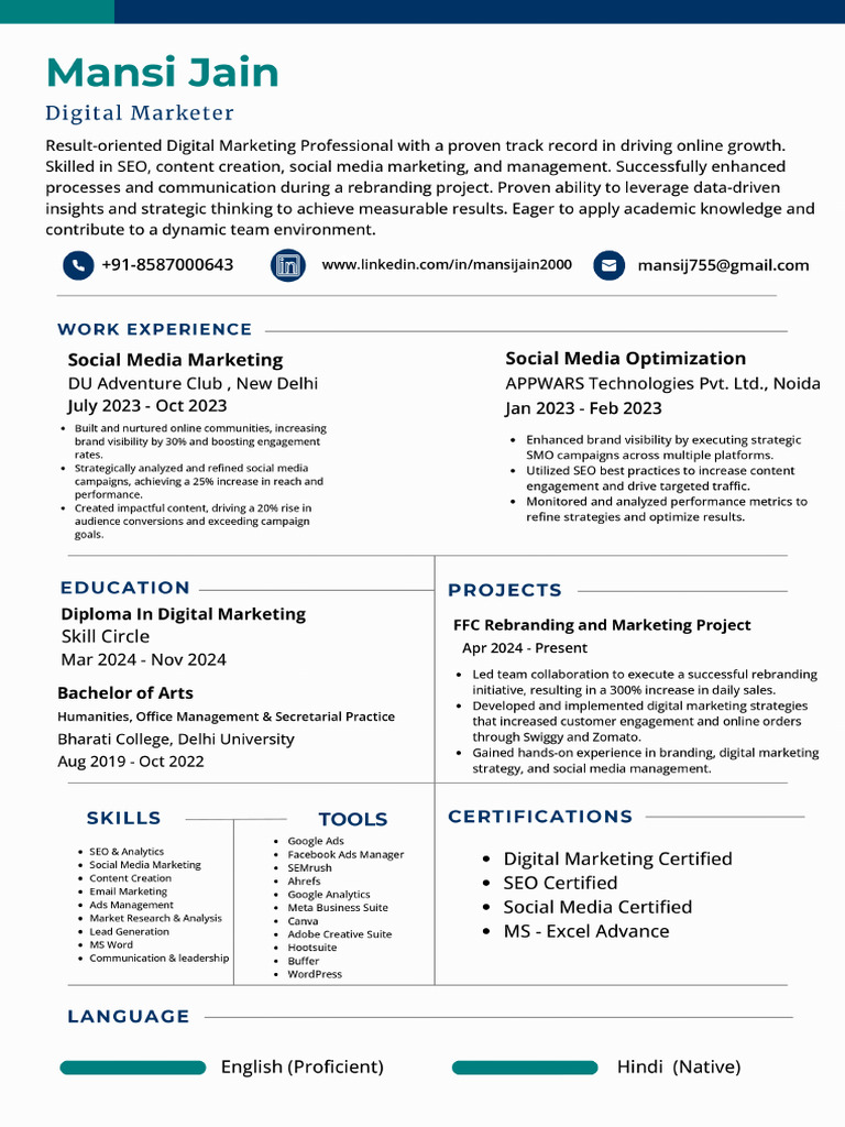 Mansi Resume-1 | PDF