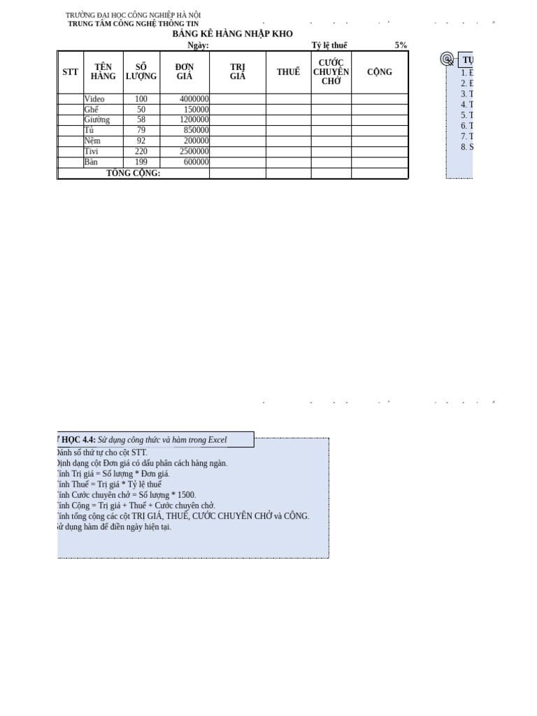 TH4.5_CongThucVaHam | PDF