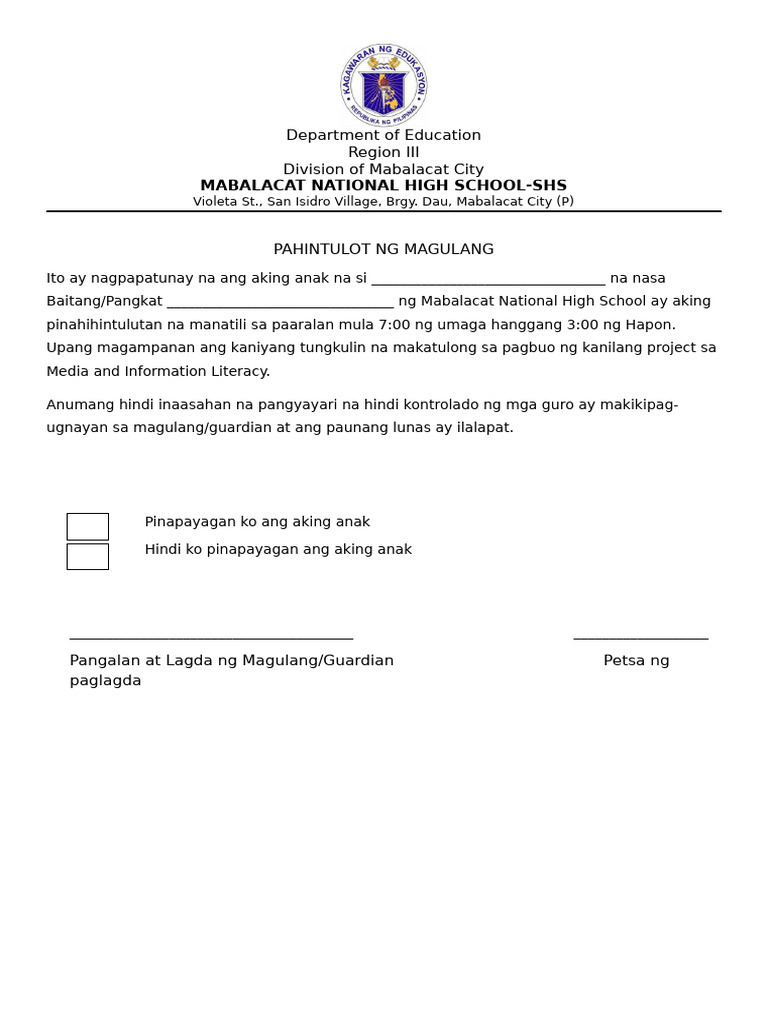 Waiver Tagalog Mil | PDF