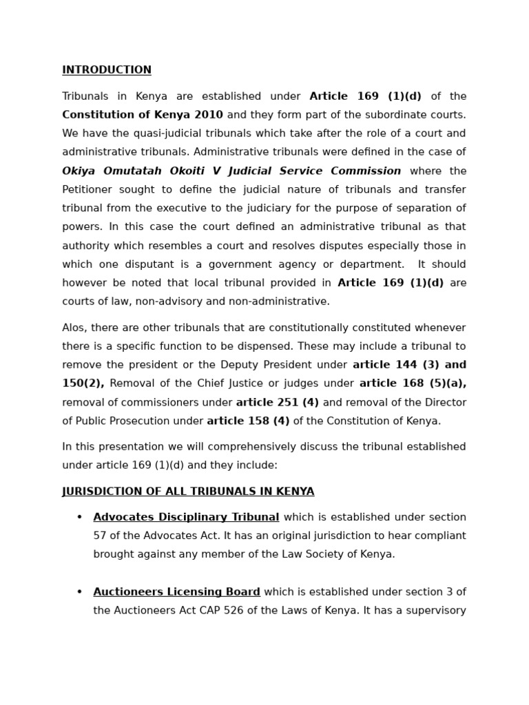 Jurisdiction of Tribunals | PDF | Tribunal | Jurisdiction