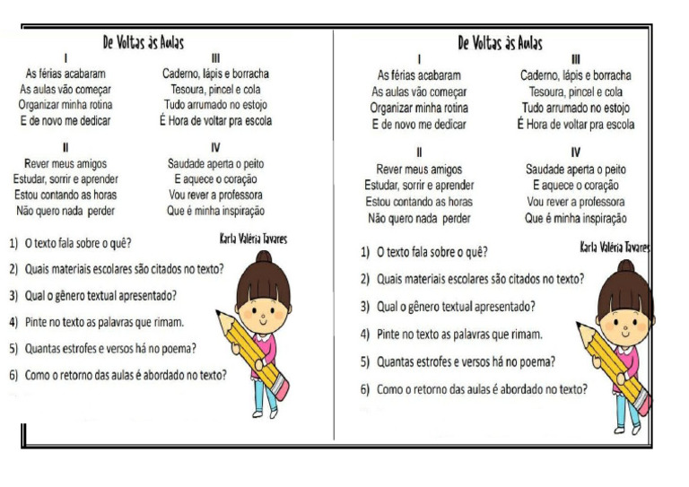 Texto Volta as aulas | PDF