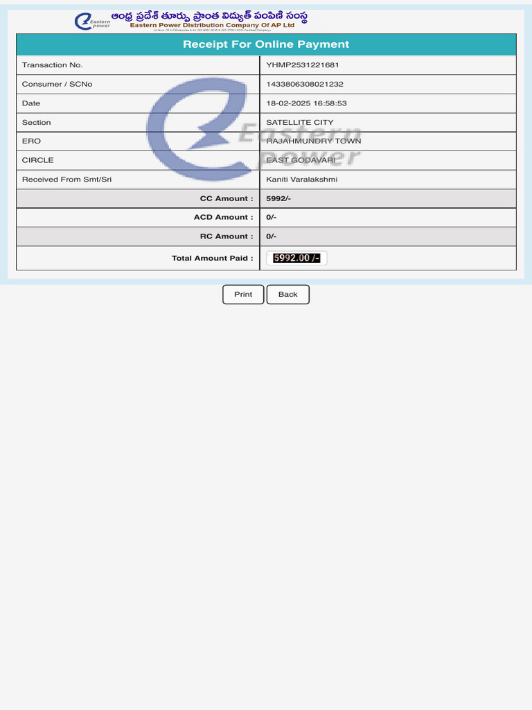 Online Payment Receipt - YHMP2531221681 | PDF