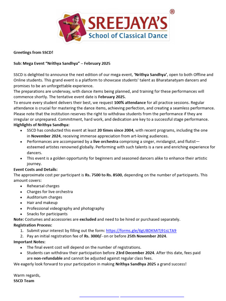 Nrithya Sandhya 2025: Event Details | PDF | Entertainment | Performing Arts