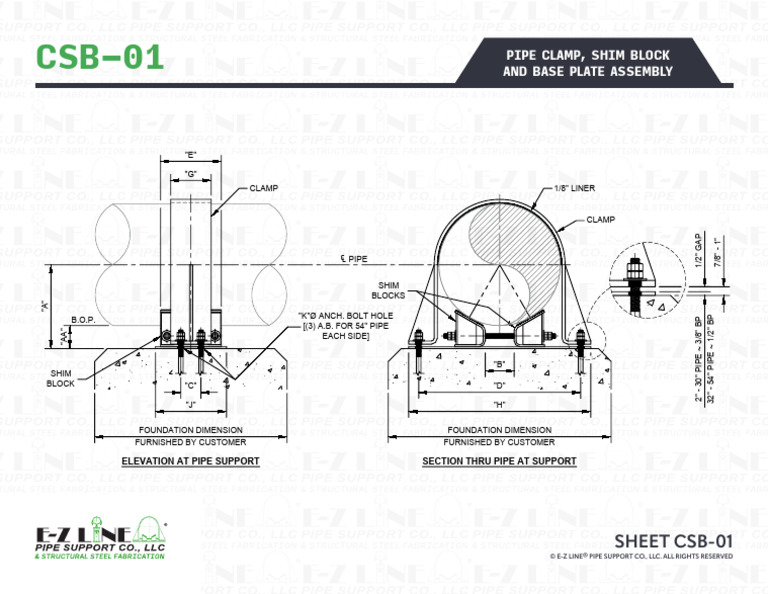 E-Z Line Pipe Support Catalog CSB-01 | PDF