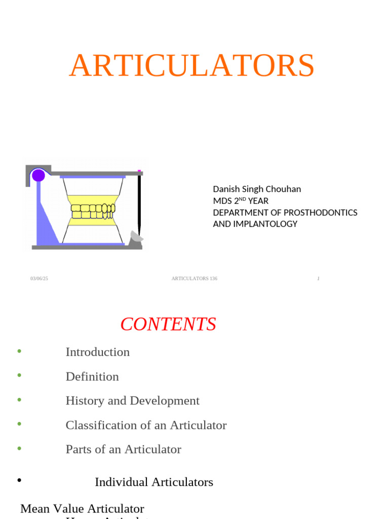 Articulators | PDF | Dentistry Branches
