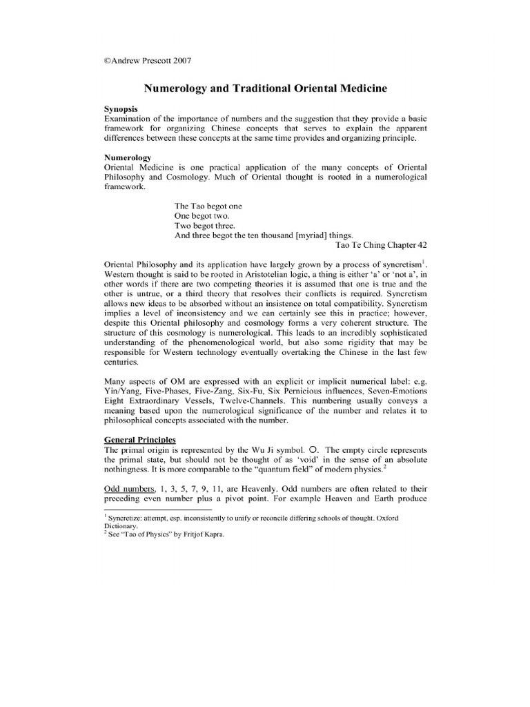 Numerology and Traditional Oriental Medicine Pages 1-19 - Flip PDF ...