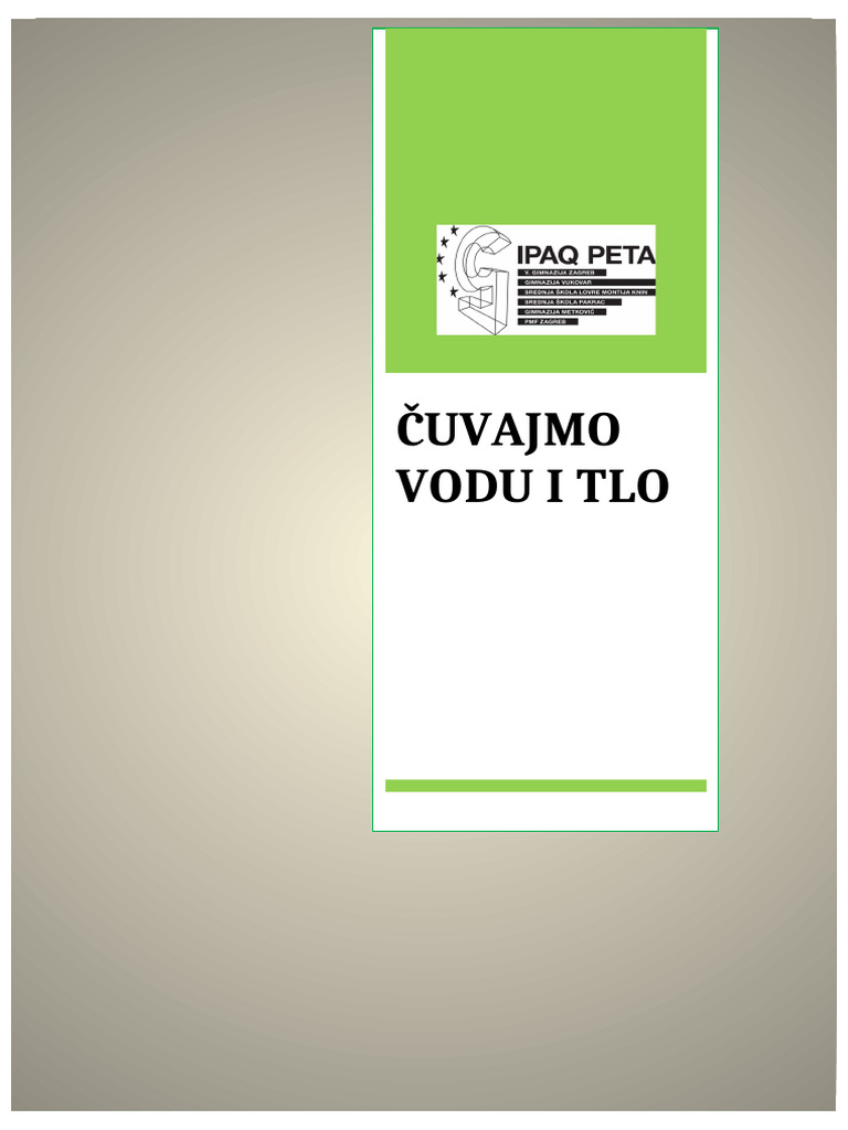 Cuvajmo Vodu I Tlo Materijal Za Nastavnike | PDF