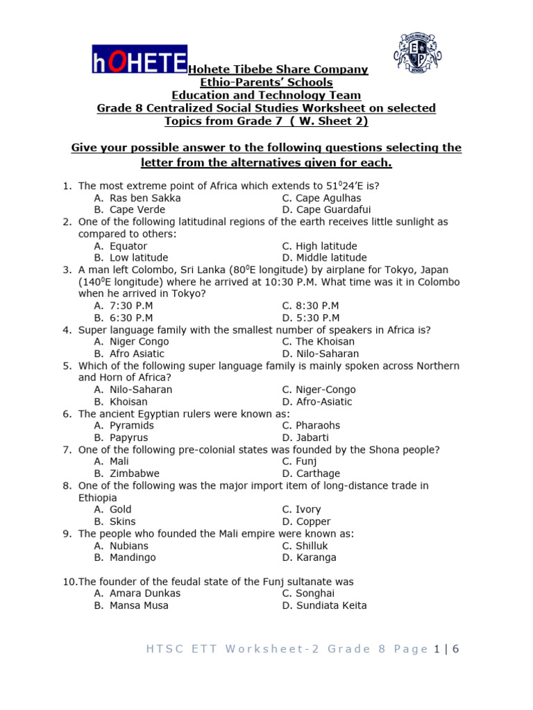 Grade 8 Social Studies Worksheet | PDF | Rock (Geology) | Igneous Rock