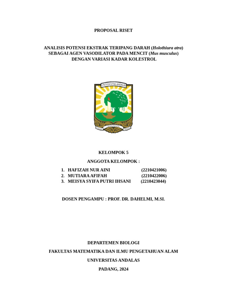 Efek Ekstrak Teripang Darah pada Kolesterol | PDF
