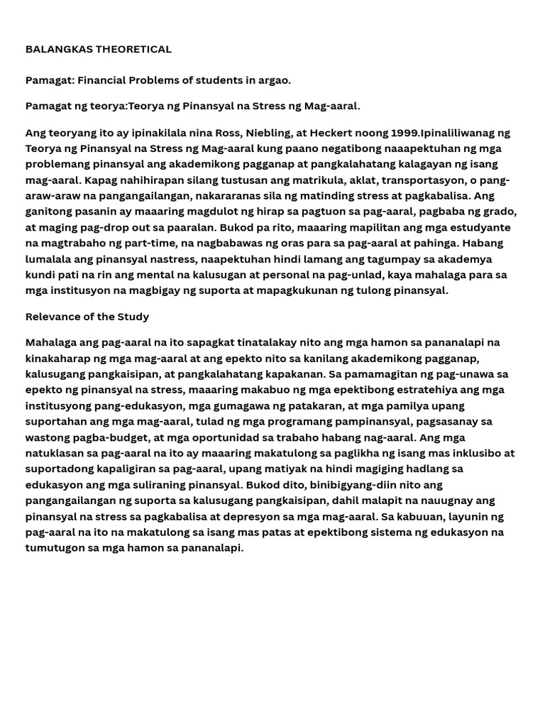 Balangkas Theoretical - 20250302 - 185159 - 0000 | PDF