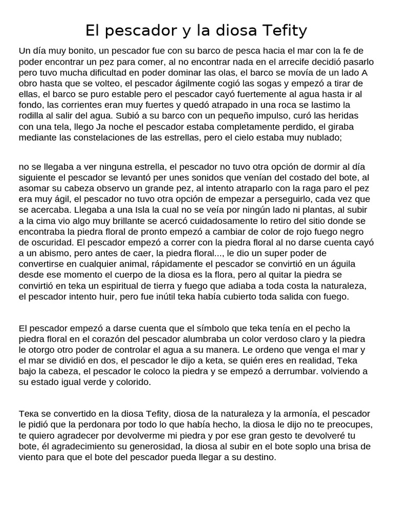El pescador y la diosa Tefity | PDF