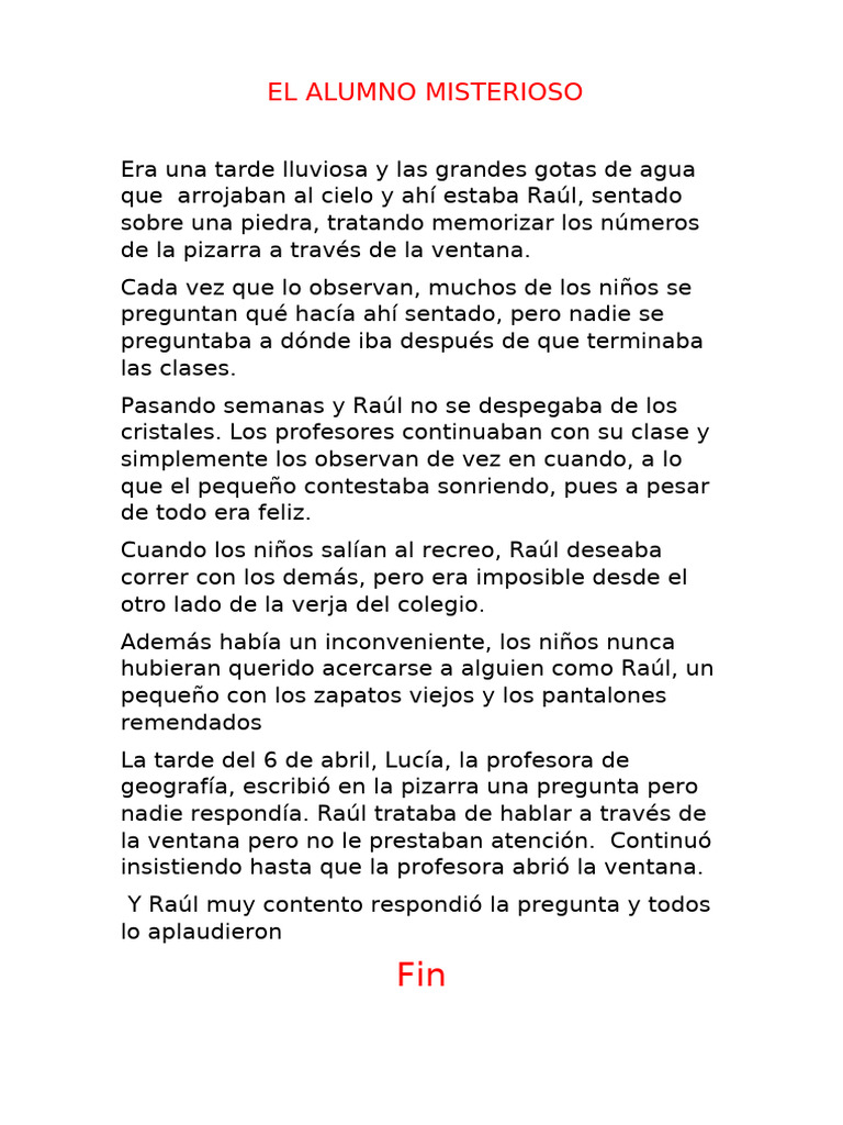 El Alumno Misterioso | PDF