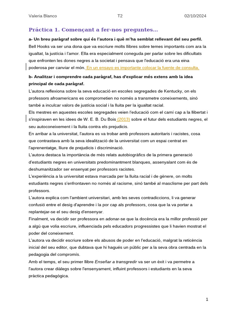 Valeria Blanco Práctica 1. Començant A Fer-Nos Preguntes | PDF