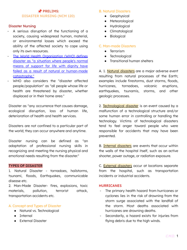 Disaster Nursing Prelims | PDF | Flood | Natural Disasters