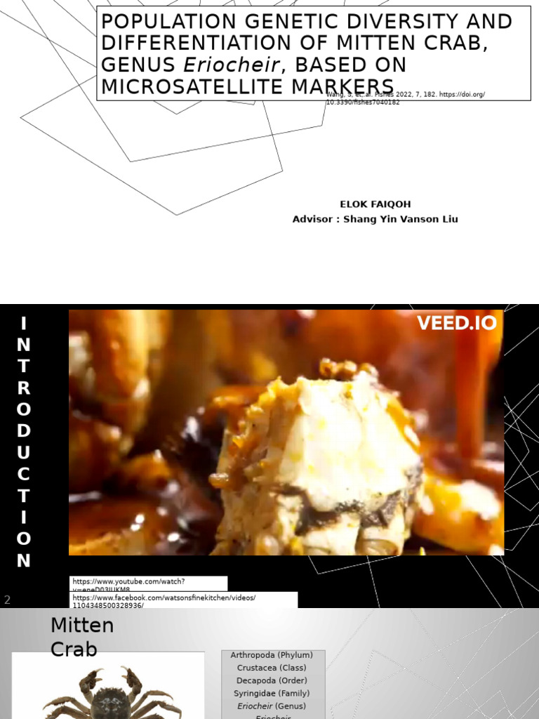 Eriocheir Crab Genetic Diversity Study | PDF | Zygosity | Molecular Biology