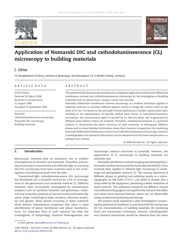 Application-of-Nomarski-DIC-and-cathodoluminescence--CL_2009_Materials-Chara | PDF | Microscopy ...