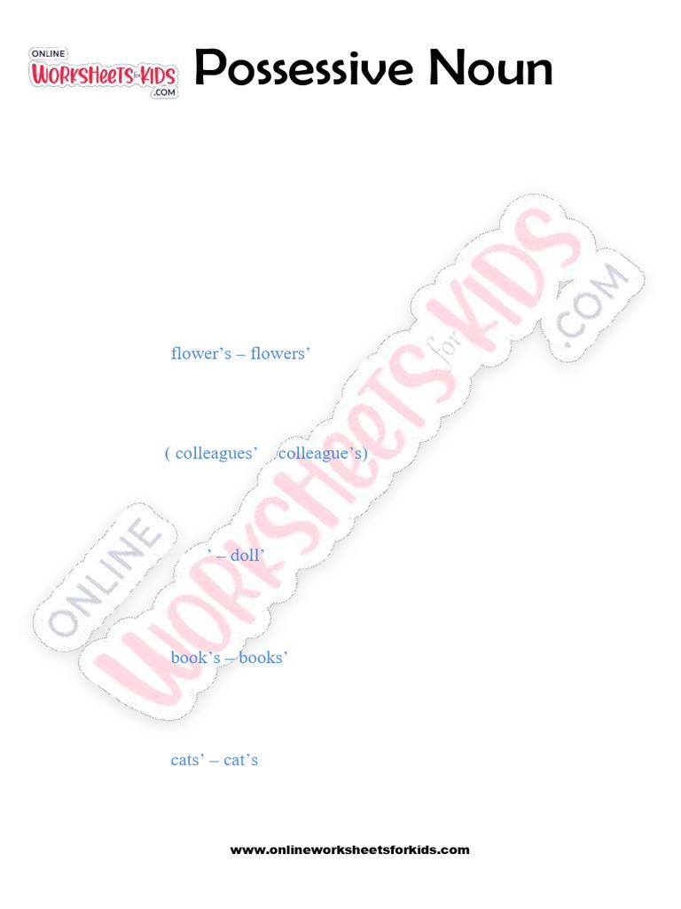 Possessive Noun 10 | PDF
