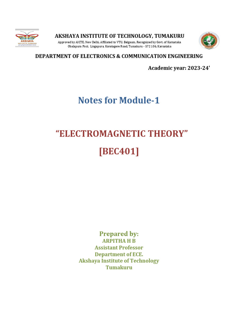 BEC401 4th-Sem Module1 Notes-1 | PDF