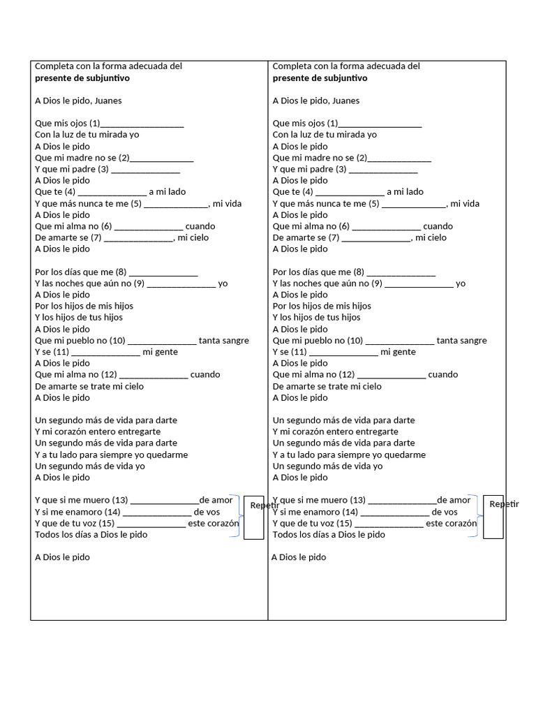 a dios le pido | PDF