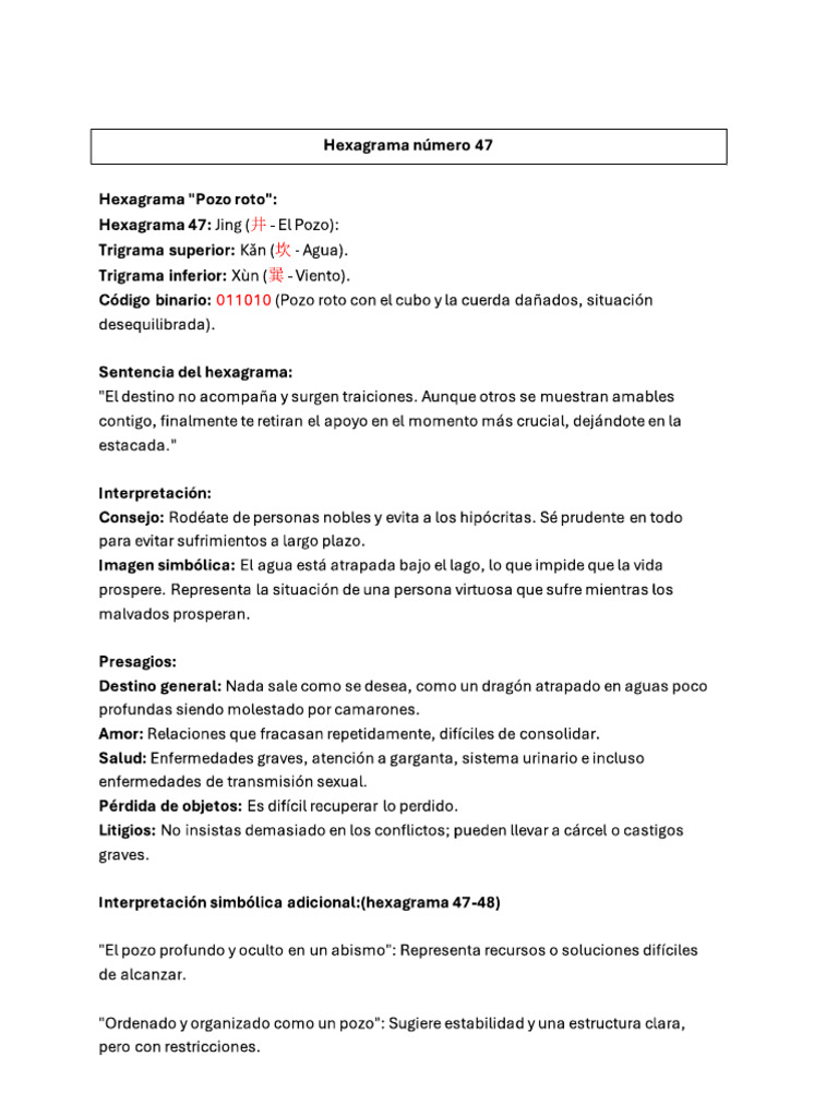 Hexagrama 47 | PDF