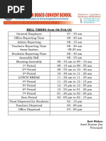 Bell Timings 2025 - 2026 | PDF