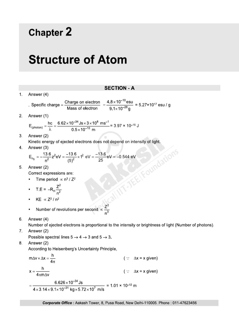 CLS MBN 24 25 P1 Che Part 1 Set 1 Chapter 2 | PDF