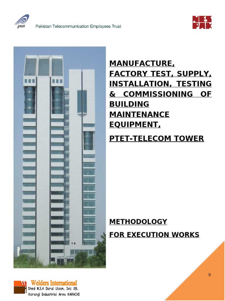 Methodology of Building Maintenance Equipment, Ptet-Telecom Tower ...