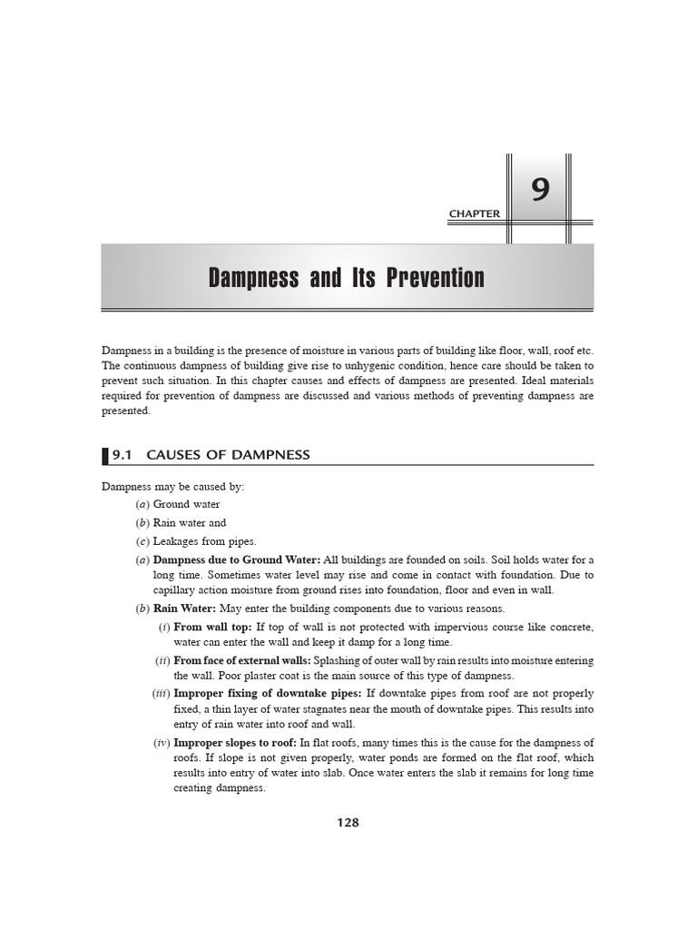 Dampness & Its Prevention | PDF | Concrete | Wall