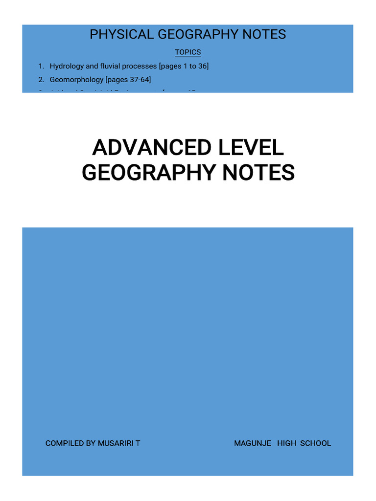 A Level Geography Notes 2 | PDF