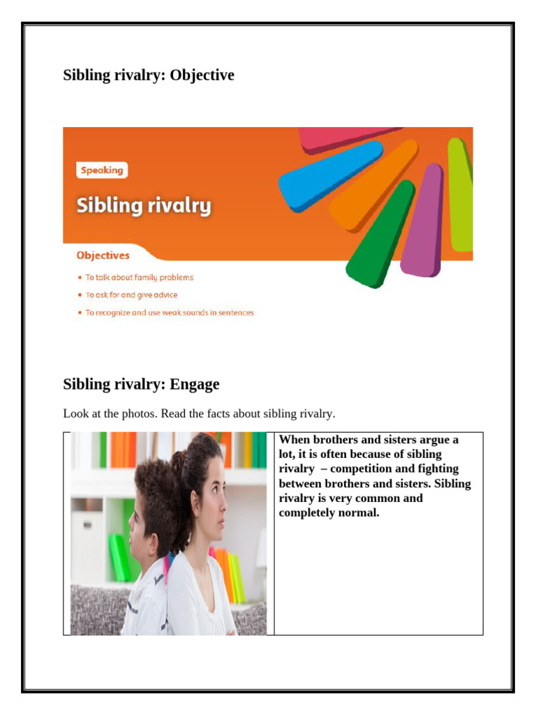 Understanding Sibling Rivalry Dynamics | PDF | Sibling | Human ...