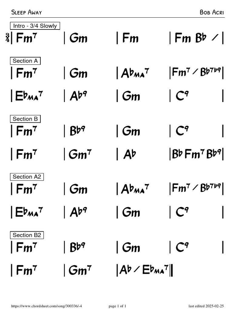 sleep-away-bob-acri-chart Fm | PDF