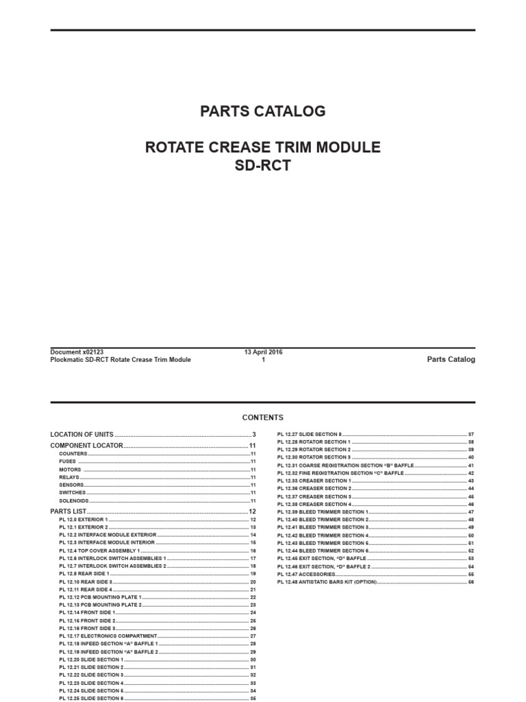 Plockmatic SD-RCT Parts Catalog | PDF | Printed Circuit Board | Belt ...