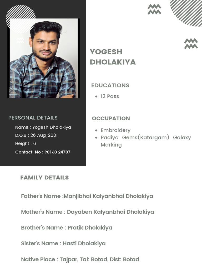 Yogesh Dholakiya: Personal Profile | PDF