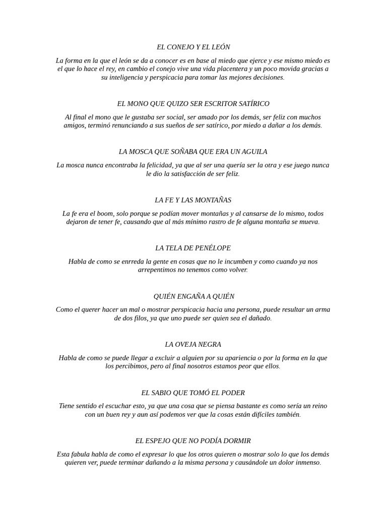 La Oveja Negra Pdf Fábula