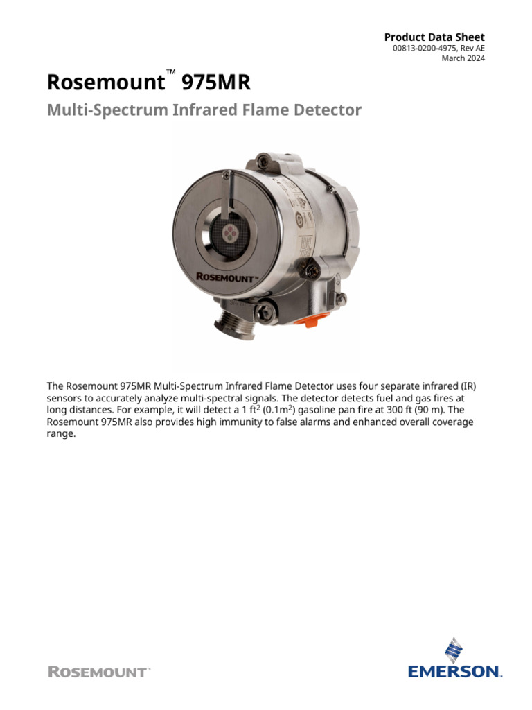 Rosemount 975MR: Multi-Spectrum Infrared Flame Detector | PDF