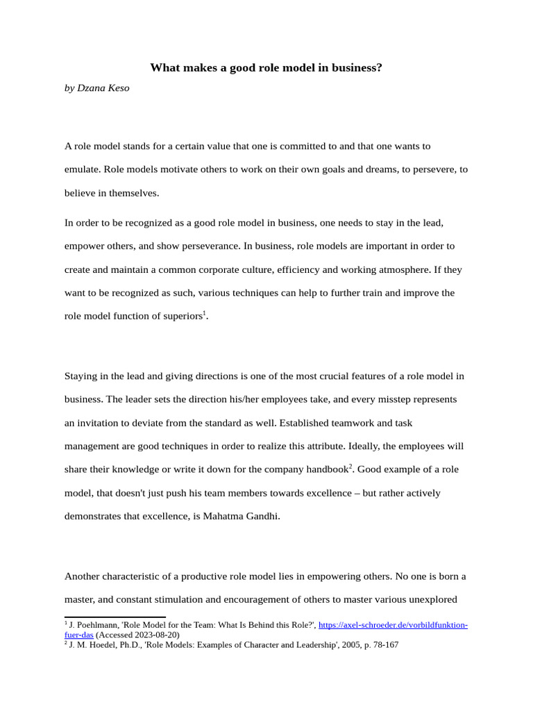 What Makes A Good Role Model in Business | PDF | Leadership | Disciplines