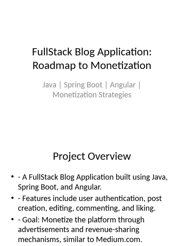 FullStack Blog Application Roadmap | PDF