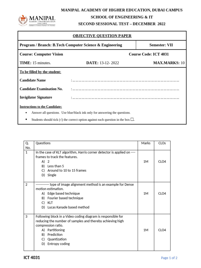 ICT 4031_T2_MCQ2 | PDF | Computing | Artificial Intelligence
