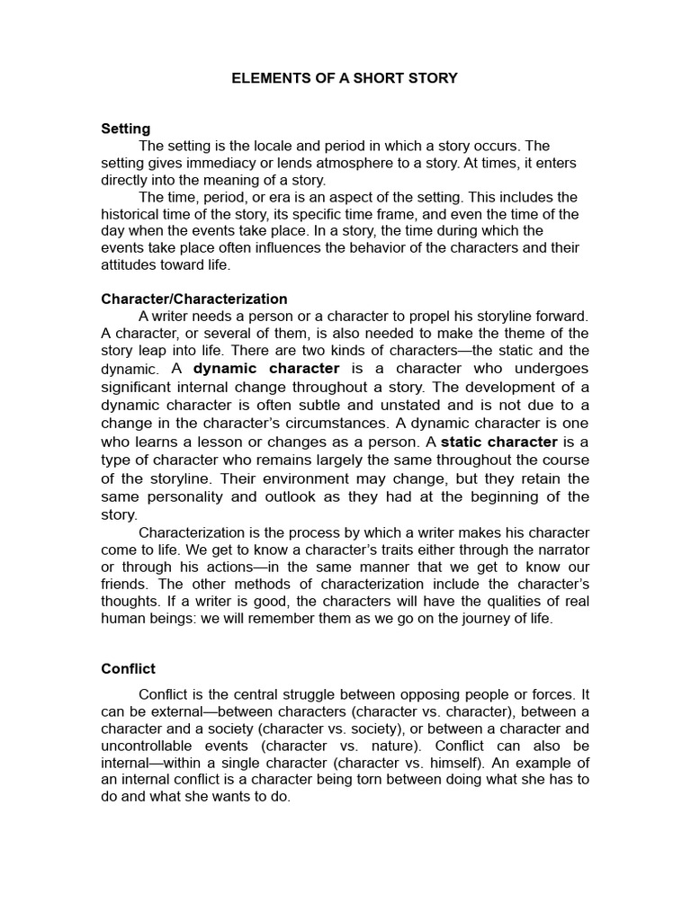 Key Elements of Short Stories | PDF | Narration | Thought