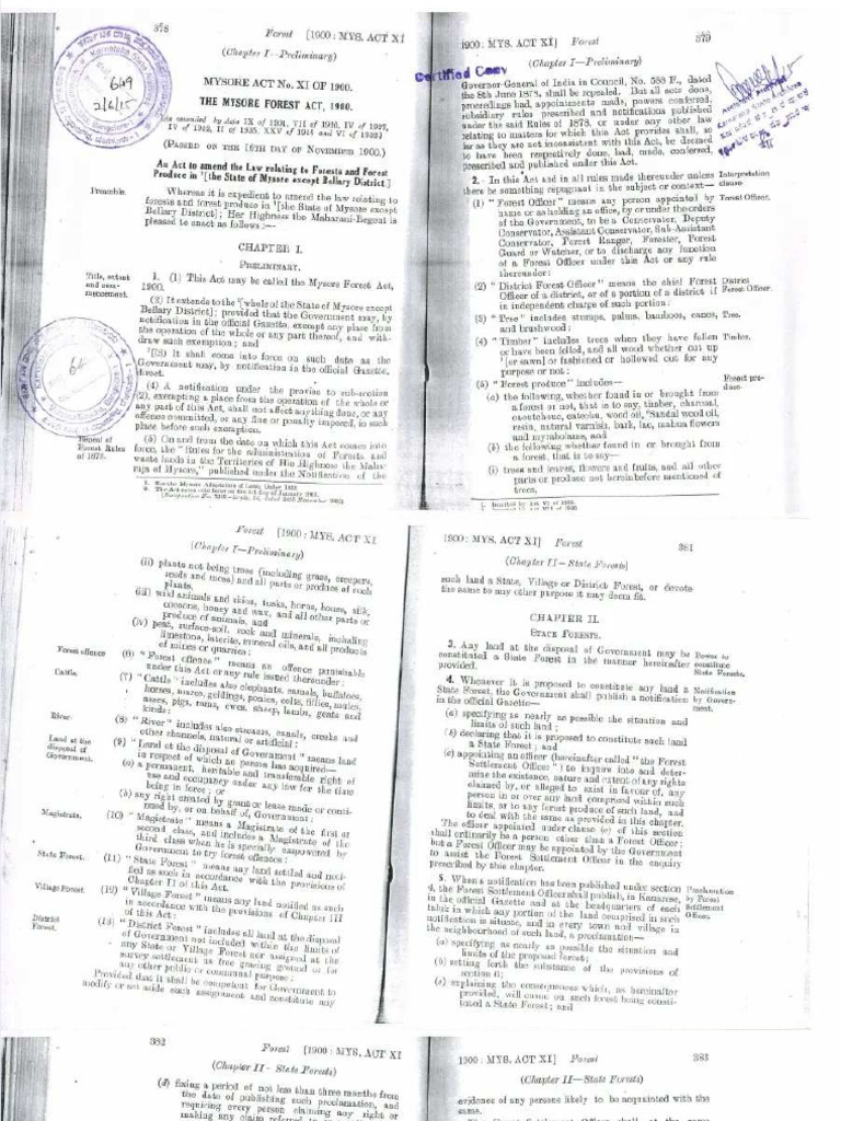 The Mysore Forest Act 1900 - 07 10 2024 - 07.33.53 | PDF