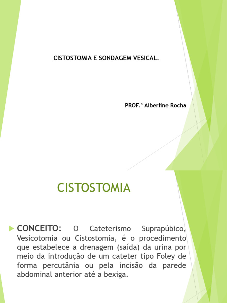 Cistostomia e Sondagem Vesical: Guia Completo | PDF
