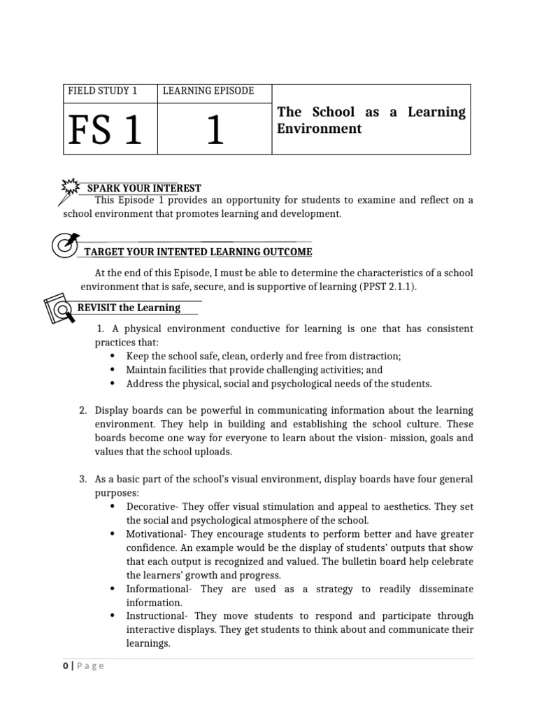 FIELD-STUDY-1-FULL-EPISODE (1) | PDF | Learning | Classroom