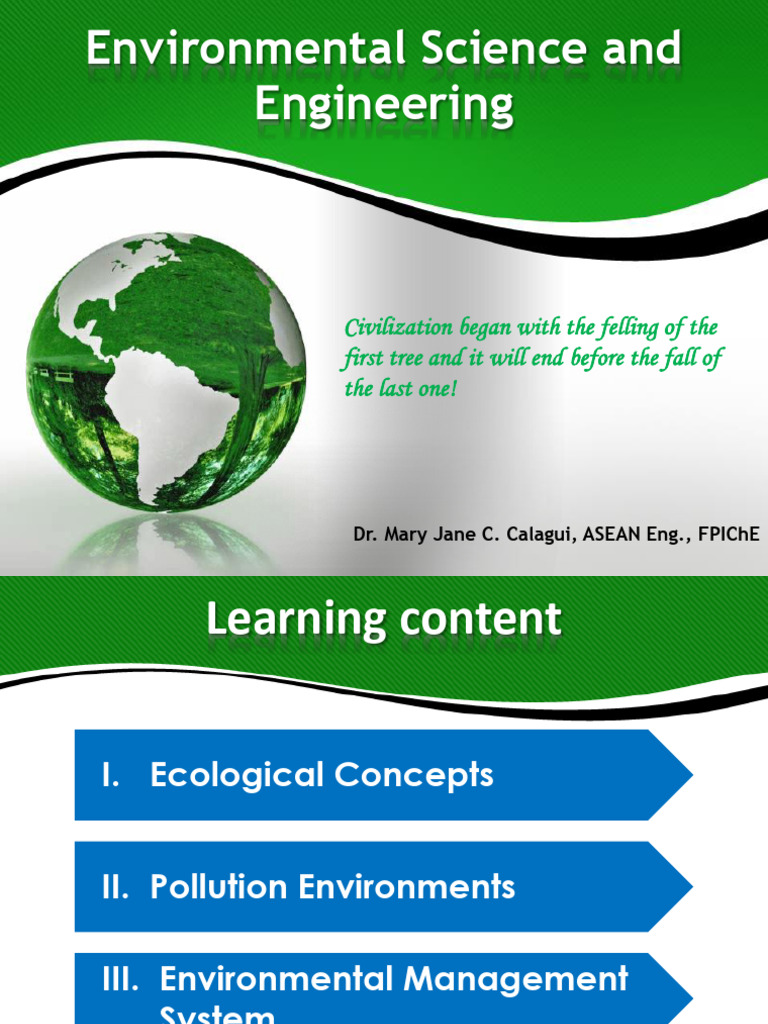 Part 1 Introduction To Environmental Engineering | PDF | Environmental ...